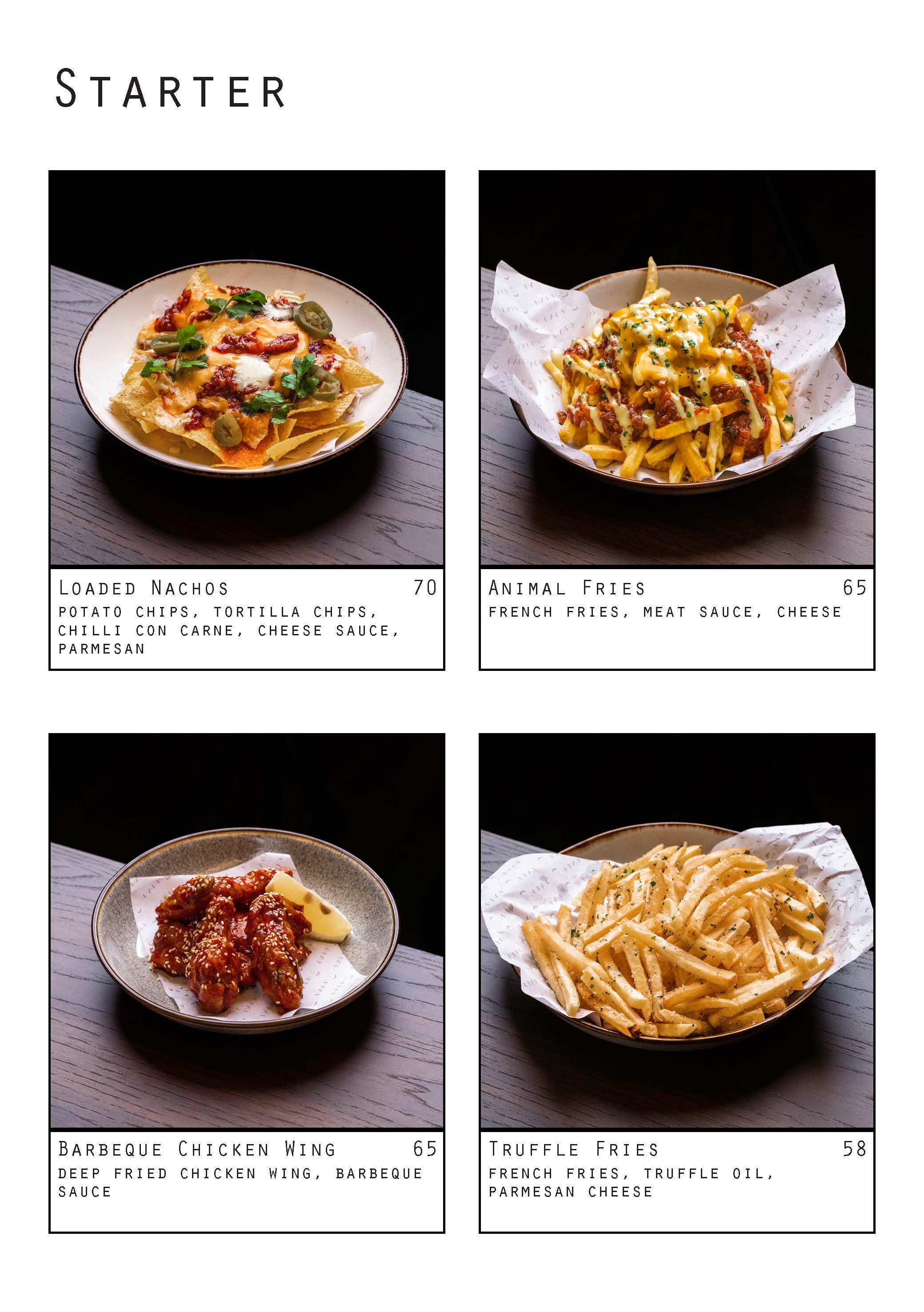 Outpost Menu - Park 5 Hotel